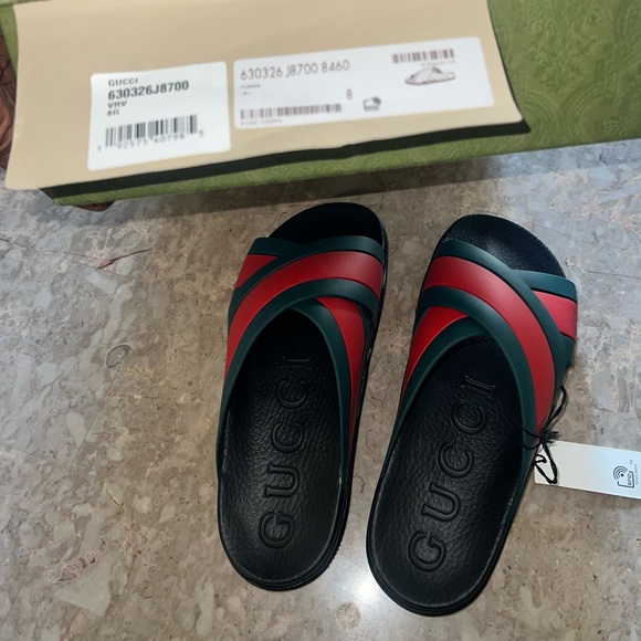 Gucci | Shoes | Gucci Mens Criss Cross Rubber Slide Sandals Us 9 | Poshmark